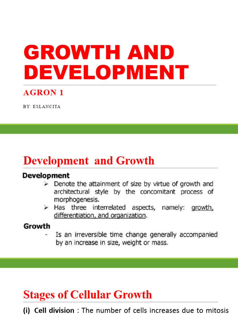 Lecture 5 Growth and Development | PDF