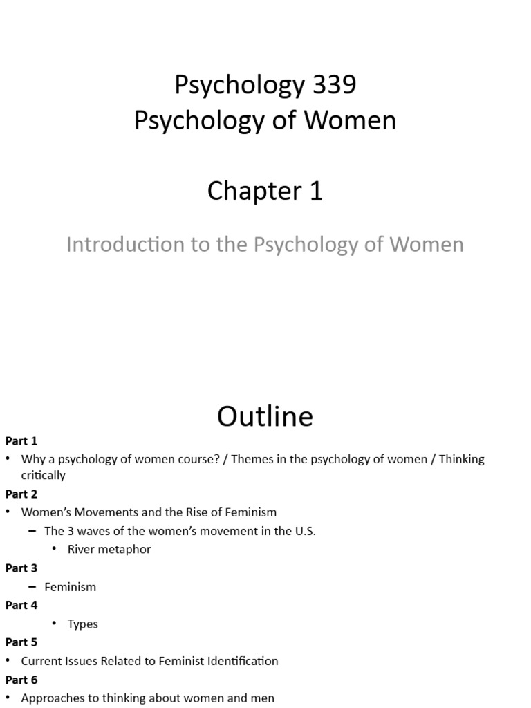 PSY 339 W2 Notes - Introduction To Psychology of Women | PDF | Feminism ...