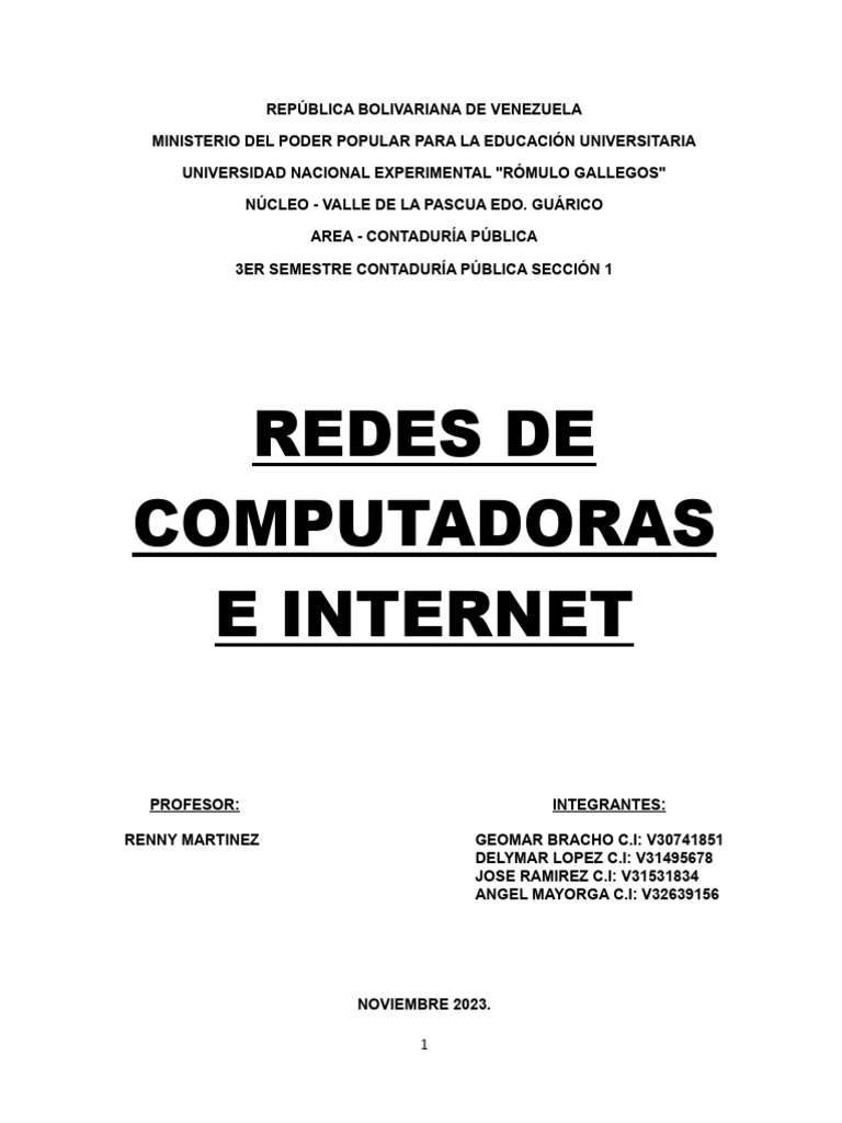 Redes de Computadoras e Internet | PDF | Red de computadoras | Red mundial