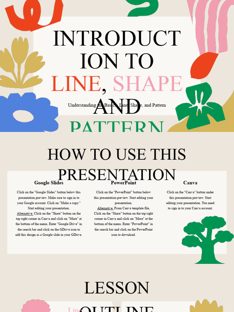 Abstract Geometric Introduction To Line, Shape and Pattern Lesson | PDF ...