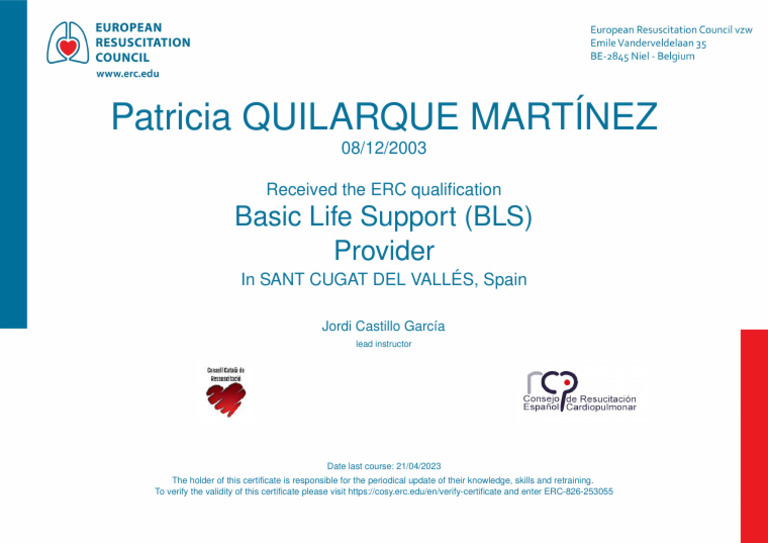 Certificate BLS | PDF