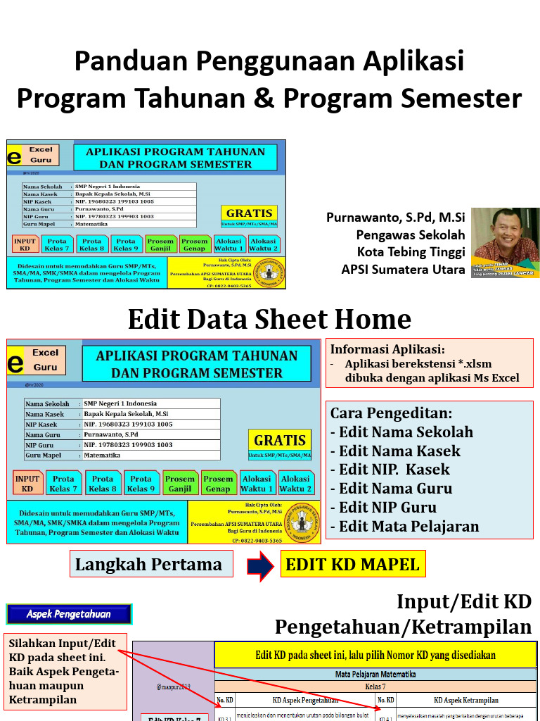 Panduan Penggunaan Aplikasi Prota Prosem | PDF