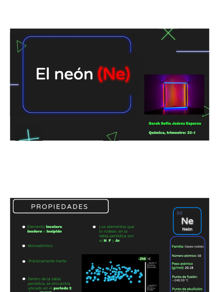 Neón | PDF | Gases | Sustancias químicas