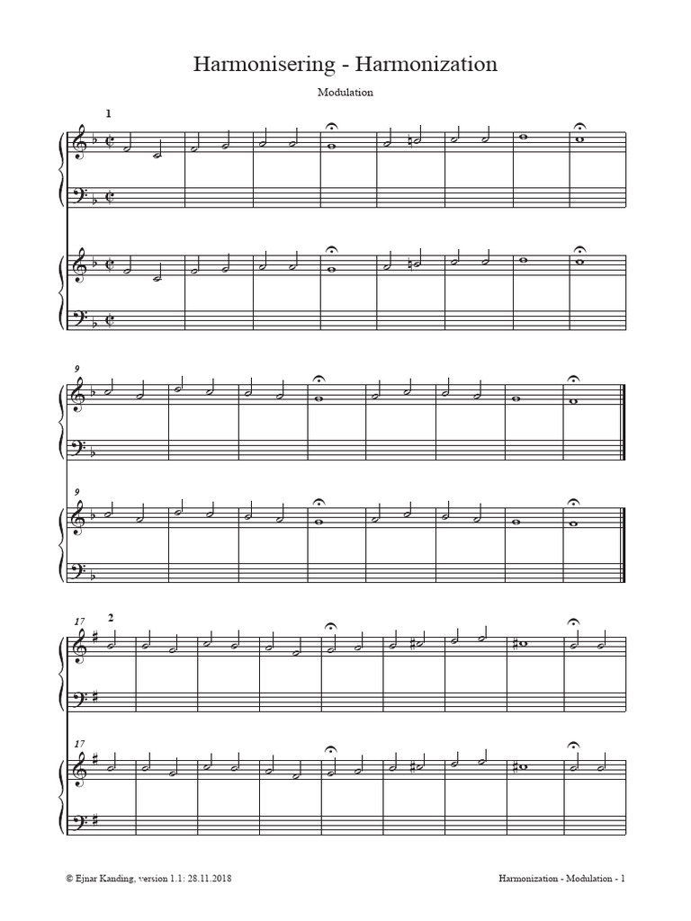 Harmonization Modulation 1 10 Melodies Pdf