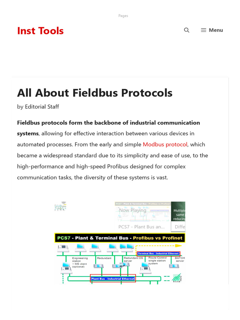 Overview of Fieldbus Protocols | PDF