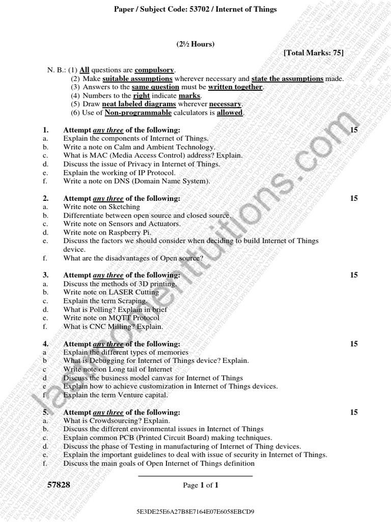 Tybsc-It Sem5 Iot Apr19 | PDF | Internet Of Things | Internet