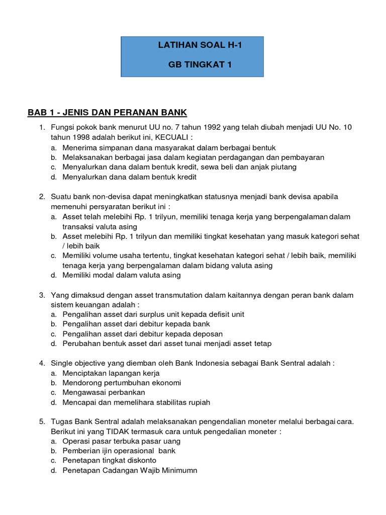 Soal Latihan Perbab GB1 | PDF
