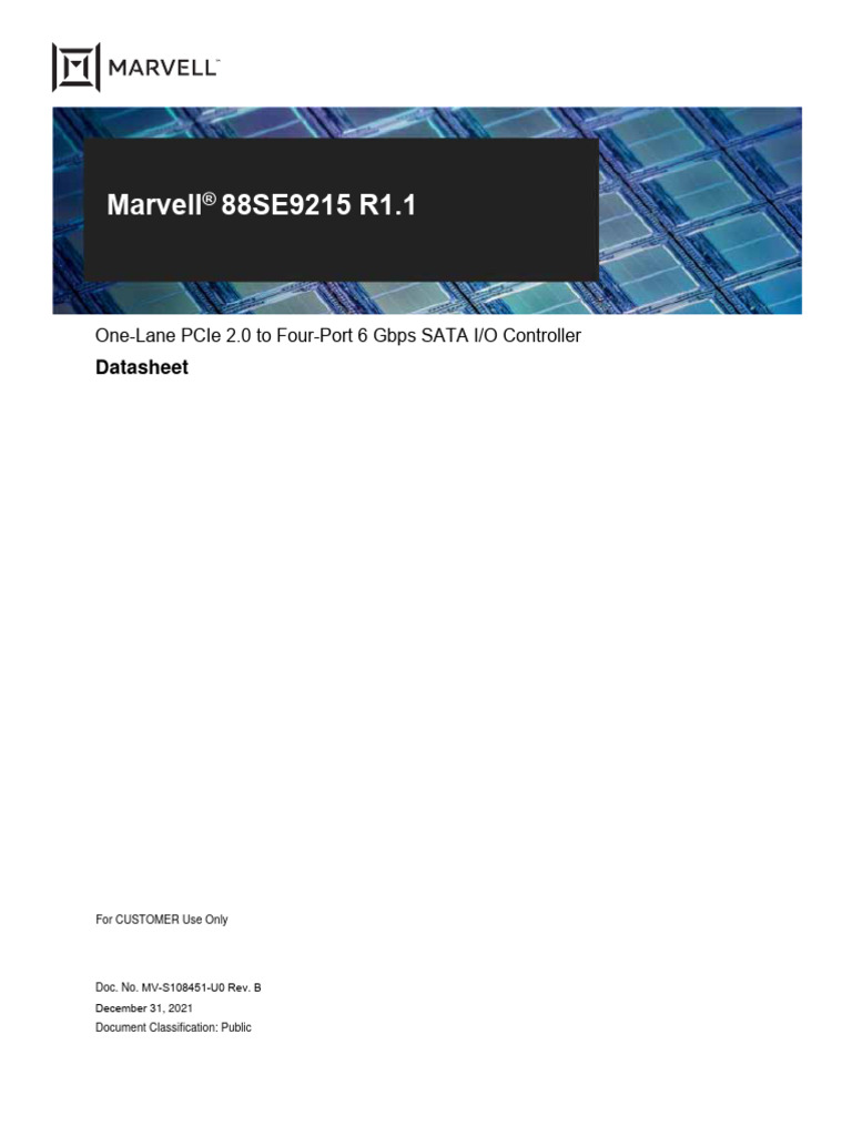 Marvell Storage 88se9215 Datasheet 2018 12 | PDF | Computer Hardware | Manufactured Goods