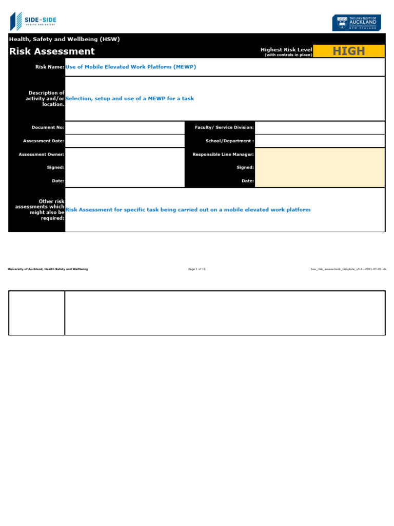 Risk Matrix Template 20 | PDF | Risk | Injury