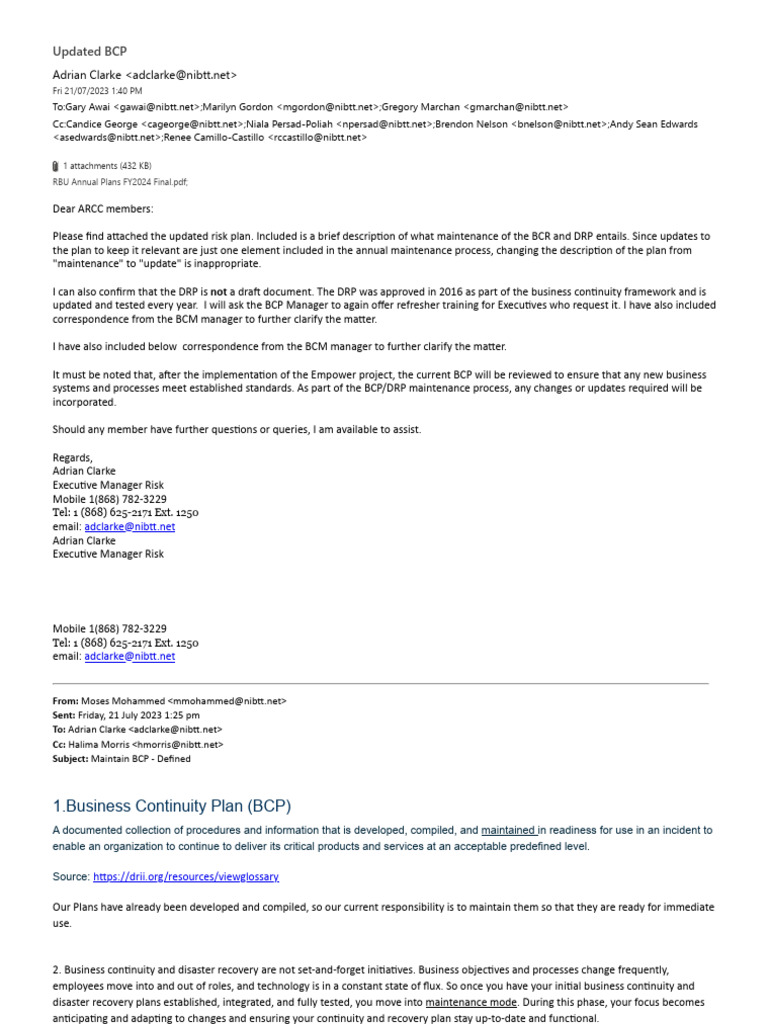 BCP-DRP Maintenance | PDF | Systems Engineering | Information Technology