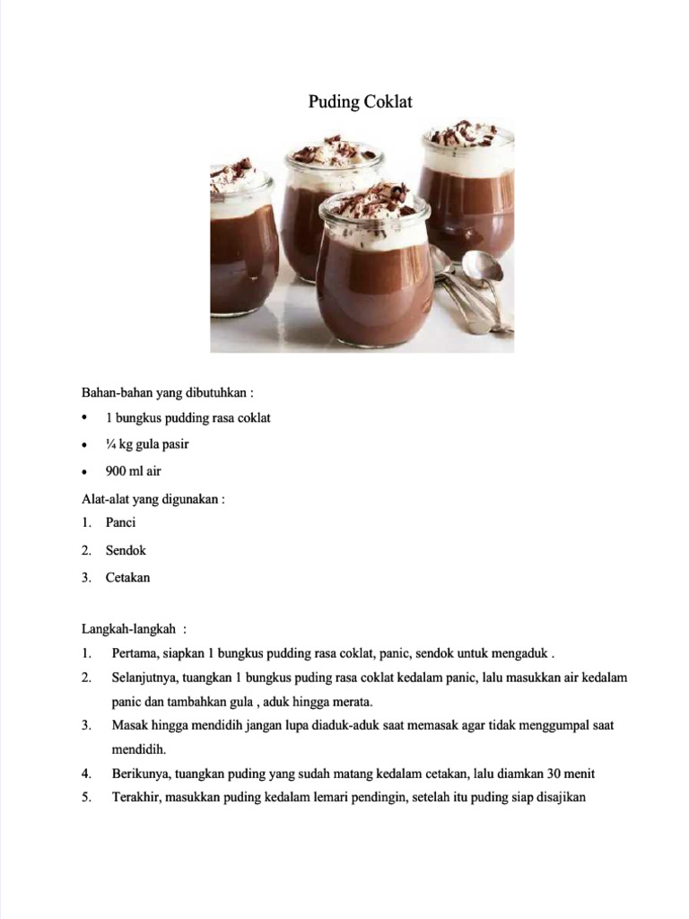 PDF Teks Prosedur Puding Coklat Compress | PDF