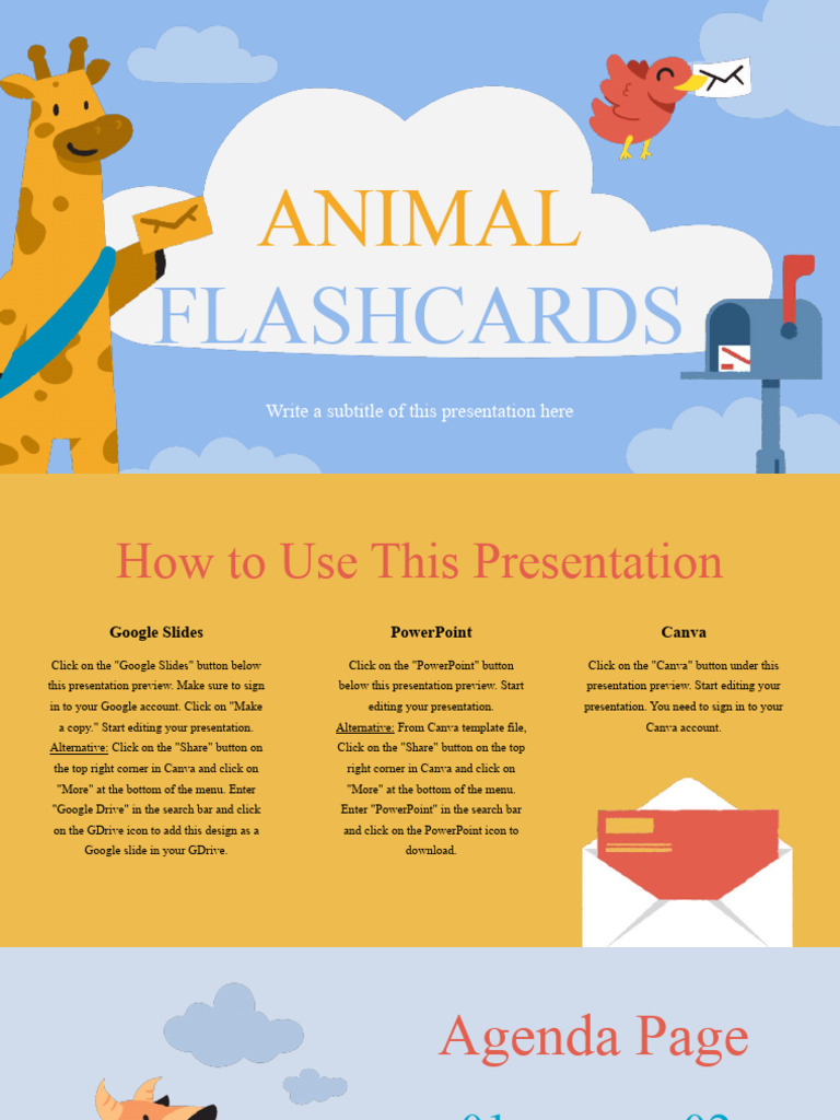 Cute Illustrative Animal Flashcards | PDF | Microsoft Power Point ...