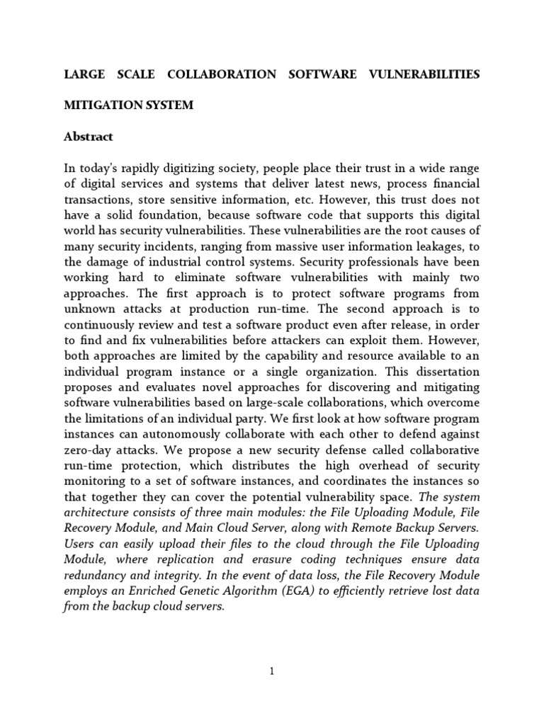 Discovering and Mitigating Software Vulnerabilities Through Large Scale Collaboration | PDF ...