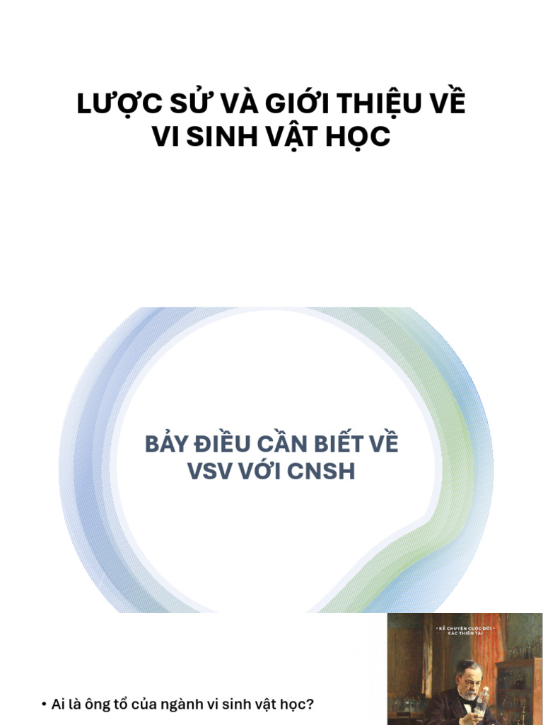 Bài 1 - Lược sử và giới thiệu về VSV - Handout | PDF