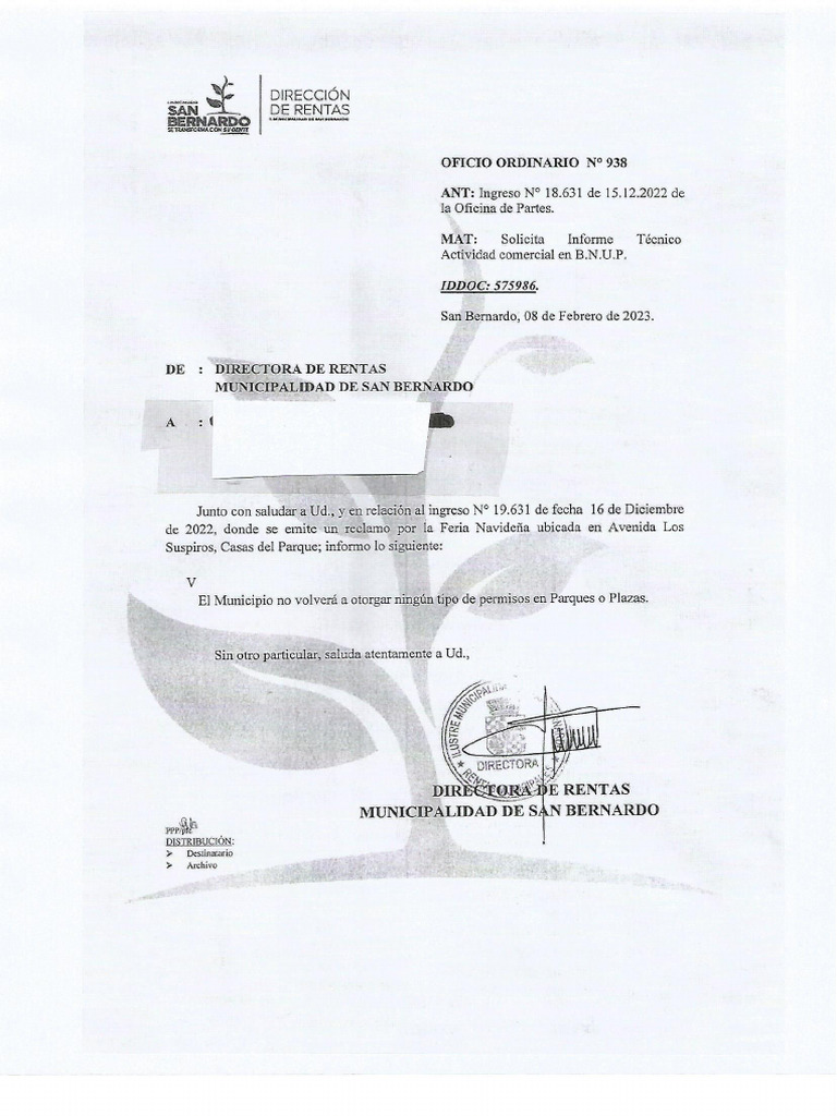 Oficio Respuesta | PDF