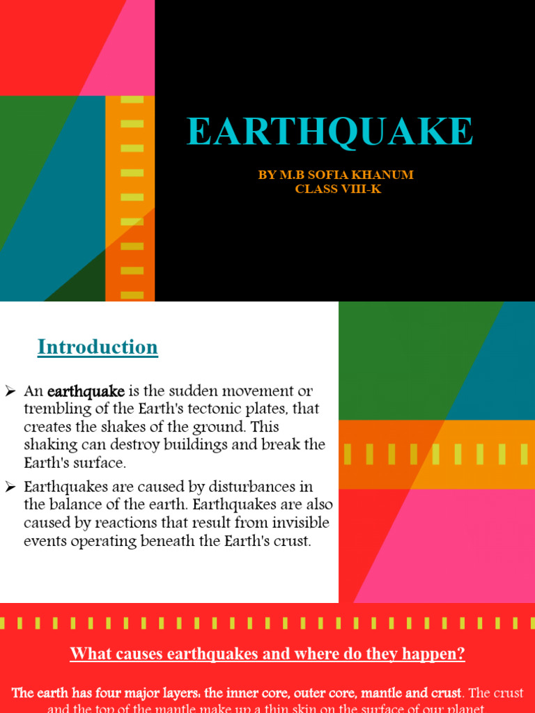 Presentation On Earthquake | PDF | Earthquakes | Plate Tectonics