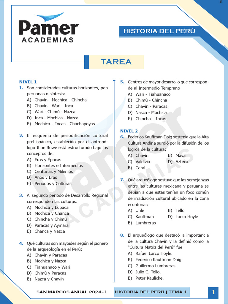 HP - Tarea Sem 1 | PDF | Arqueología | Perú