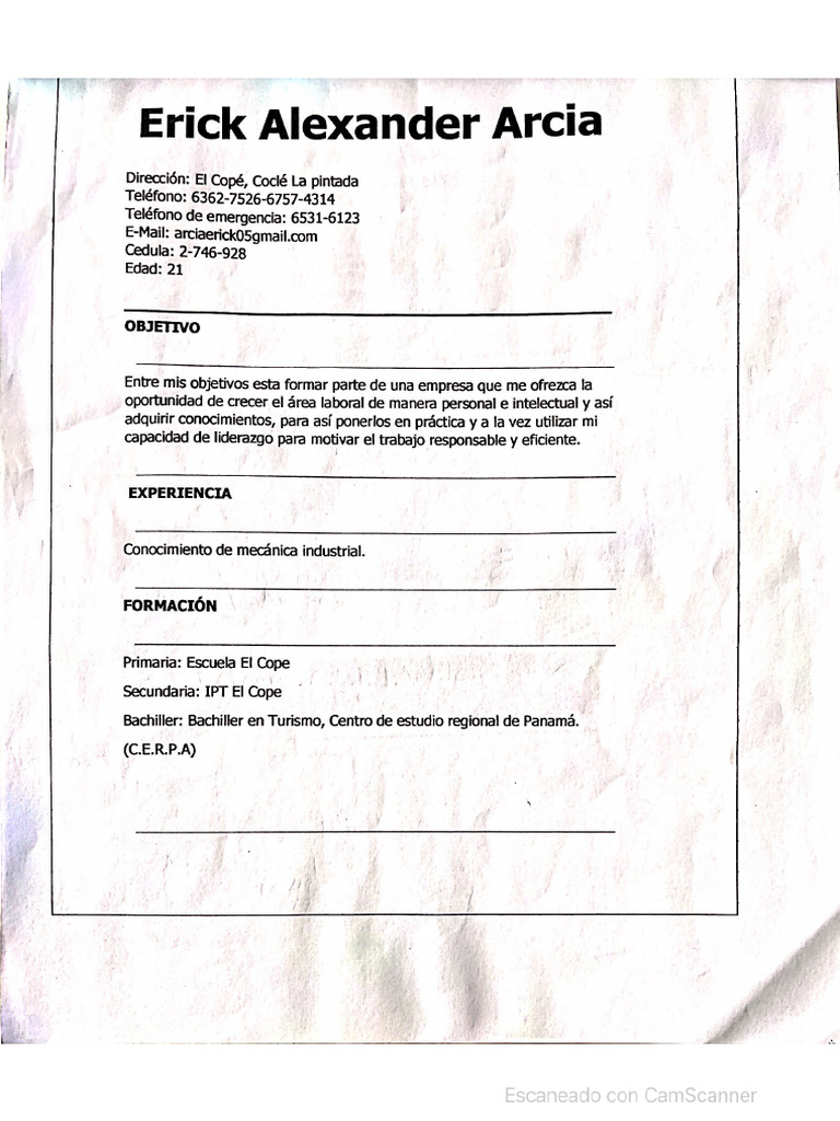 Erick Alexander Arcia MECÁNICO | PDF