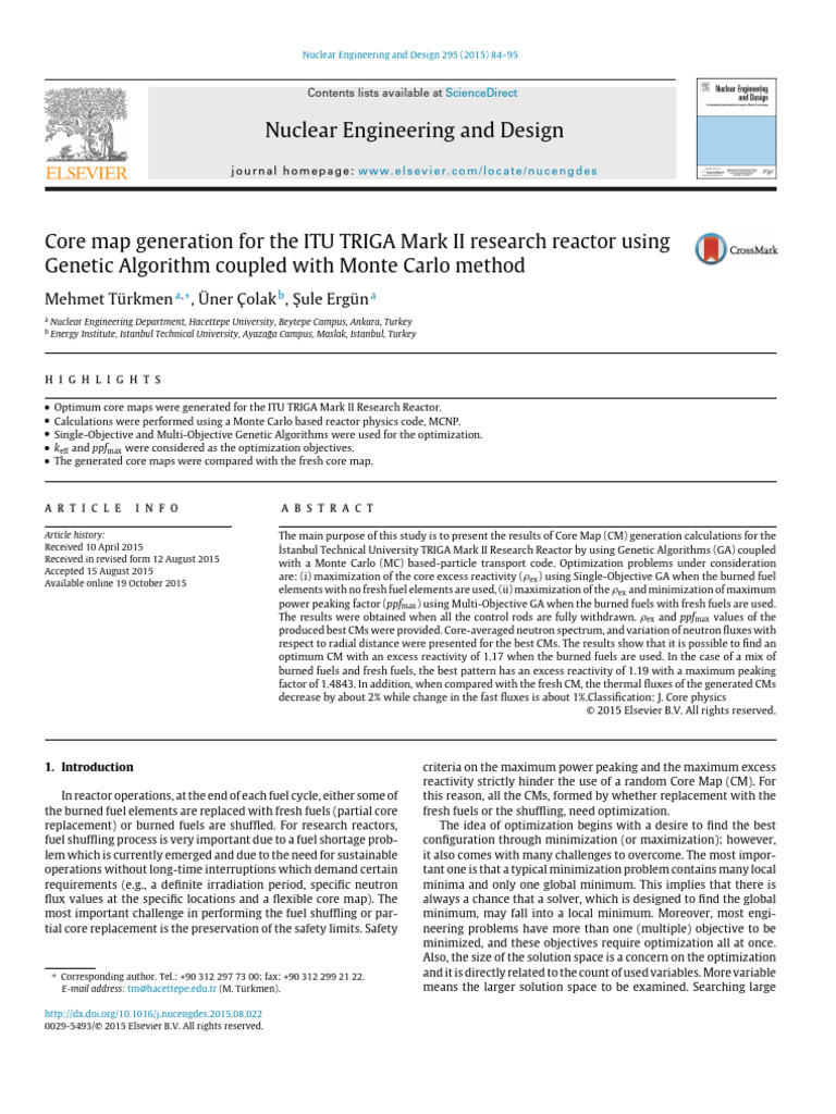 Core Map Generation For The ITU TRIGA Mark II Research Reactor Using ... Core Map Generation For The ITU TRIGA Mark II Research Reactor Using ...