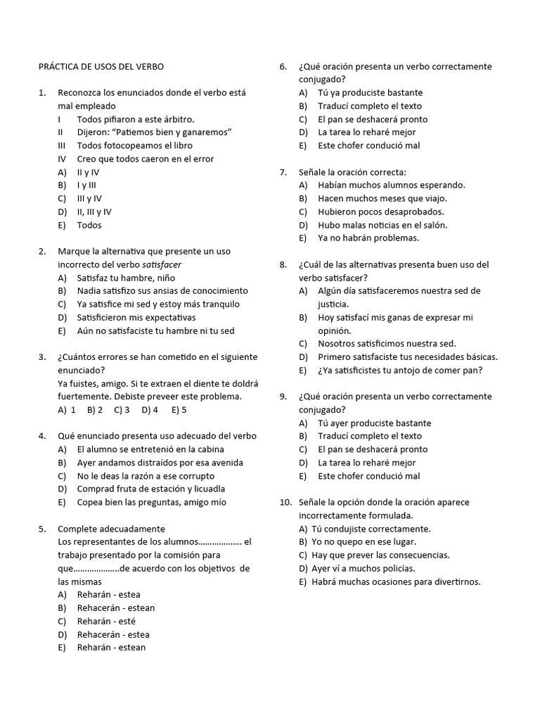 Preguntas Recurrentes Uni - GC | PDF | Oración (Lingüística) | Gramática
