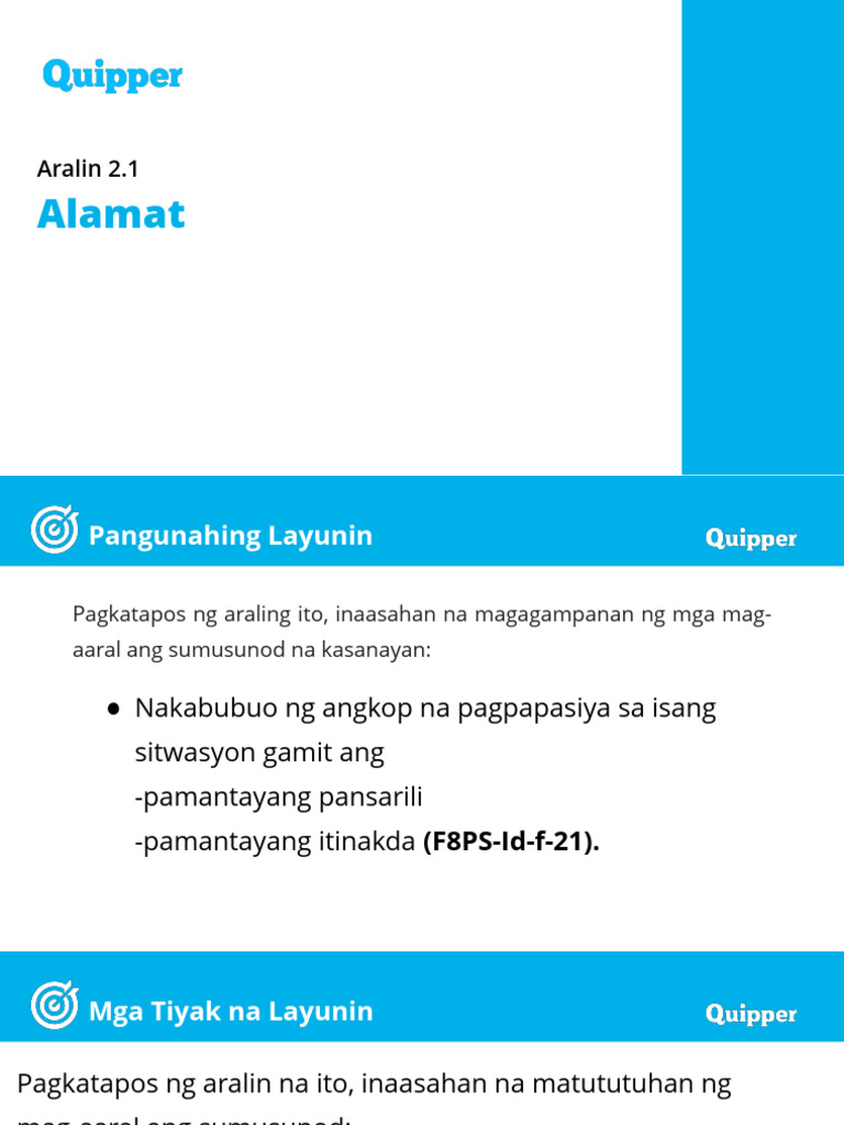 Fil 8 Q1 0201 - Lesson Presentation Slides Alamat | PDF