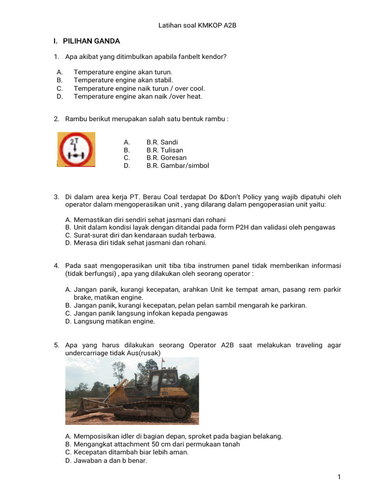 Latihan Soal KMKOP A2B | PDF