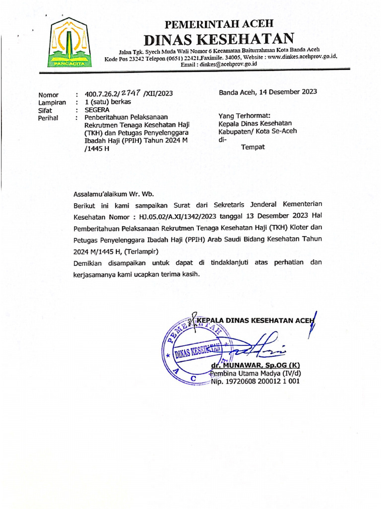 Info Rektrutmen TKH &ppih Non Kloter 202 | PDF