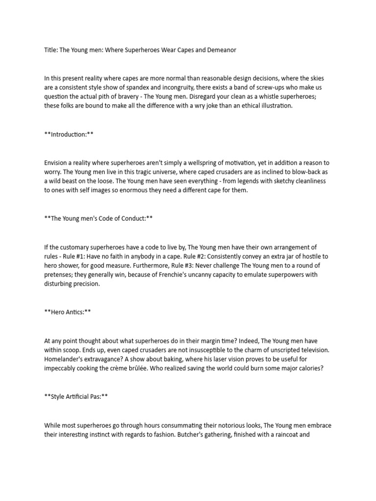 The Boys - Funny Essay | PDF