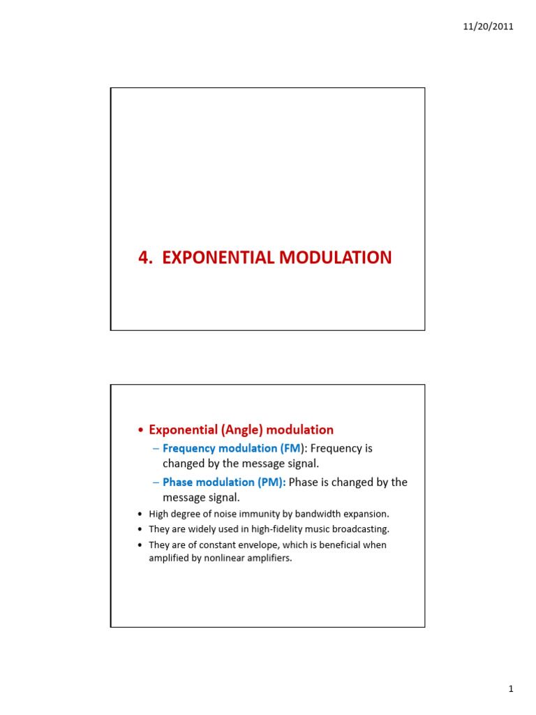 Cc441 Lecture Pdf Frequency Modulation Telecommunications Engineering