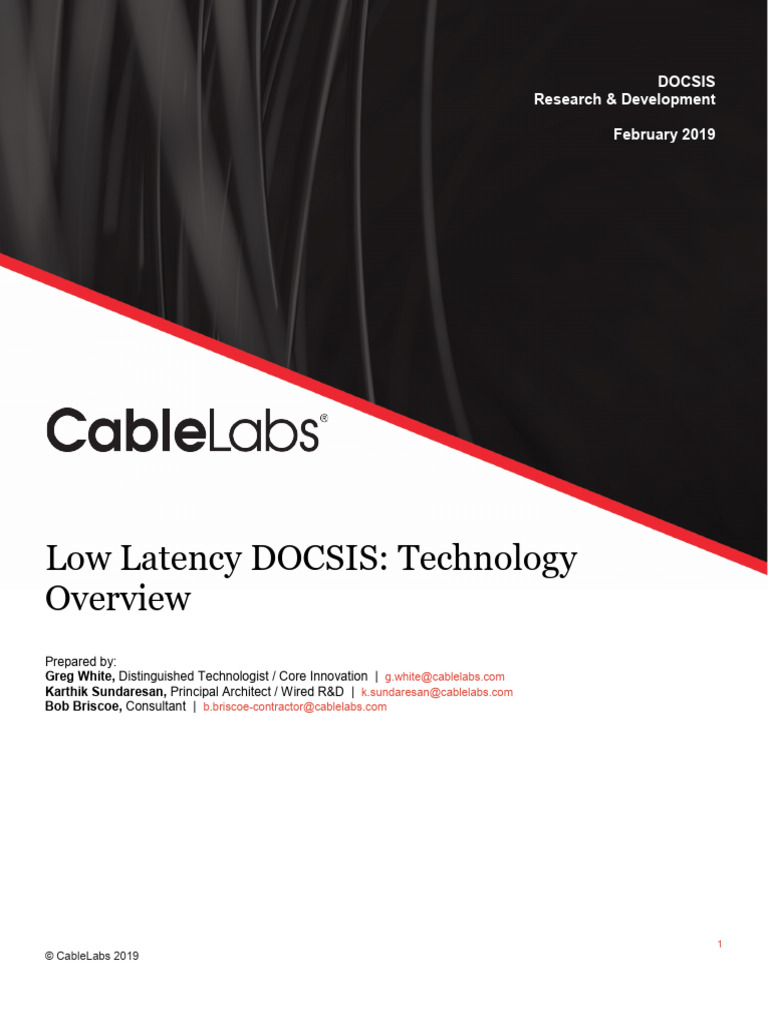 Low Latency DOCSIS - Technology Overview | PDF | Network Congestion | Computer Network