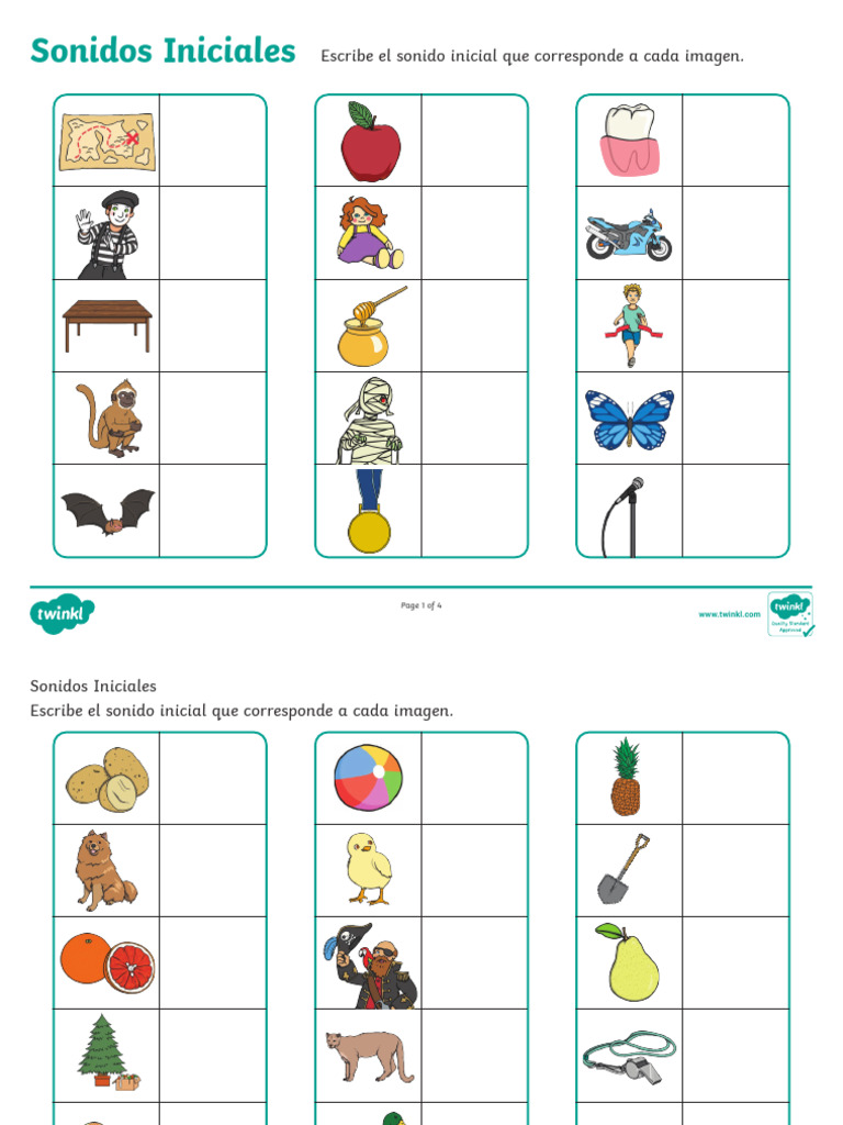 Actividades de Sonido Inicial para Preescolares | PDF