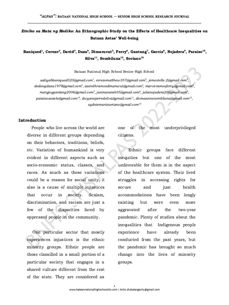 Group 1 Title Proposal | PDF | Health Equity | Health Care