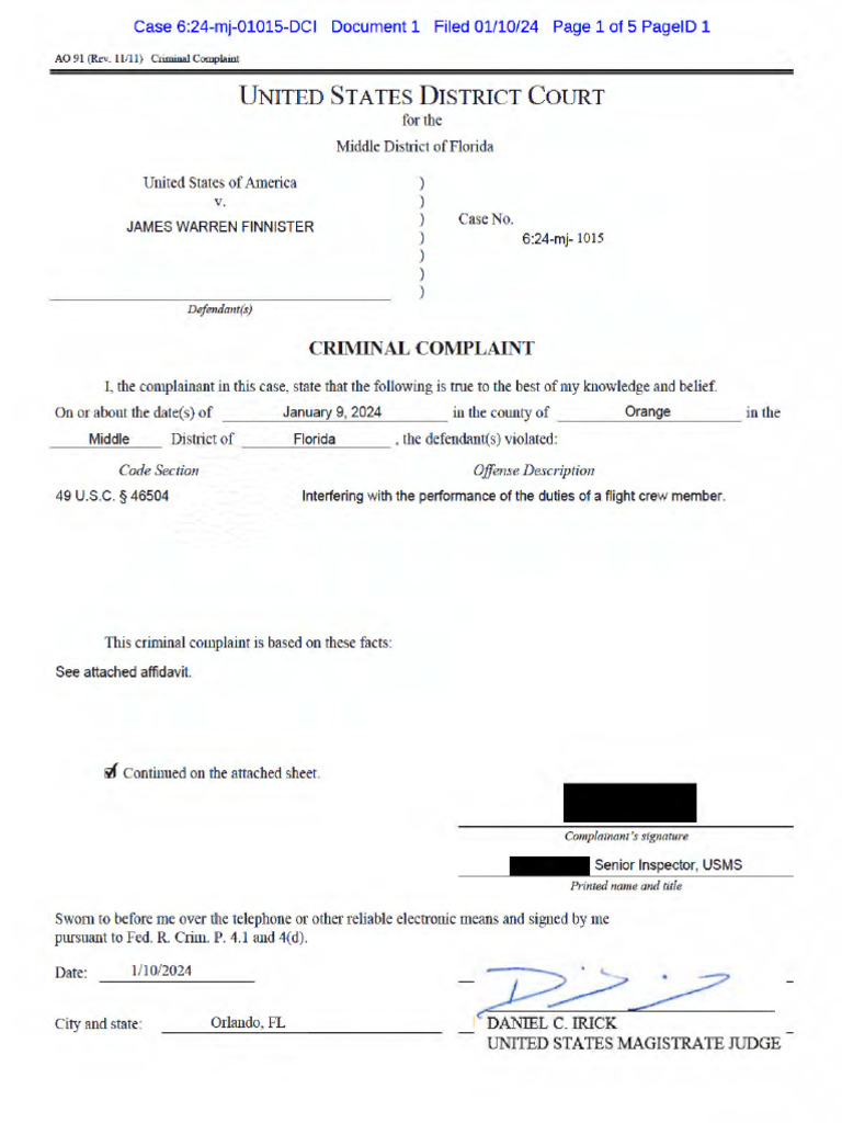 Finnister Complaint | PDF | Joint Terrorism Task Force | Crime & Violence