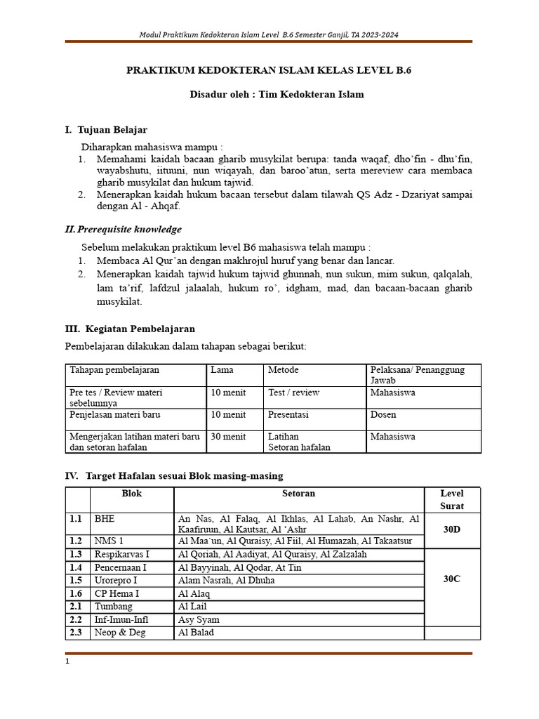 Modul Prakt Keislaman Level B.6 | PDF
