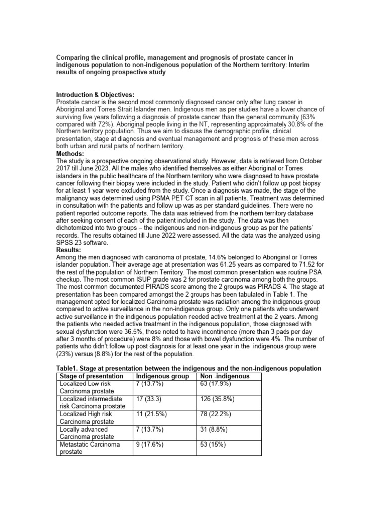 Abstract Carcinoma Prostate Indigenous | Download Free PDF | Prostate Cancer | Cancer