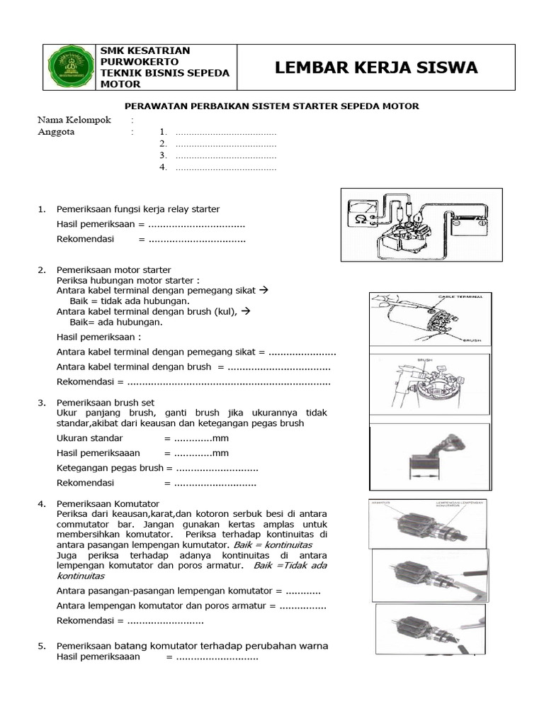 Perawatan Sistem Starter Sepeda Motor | PDF | Teknologi & Rekayasa