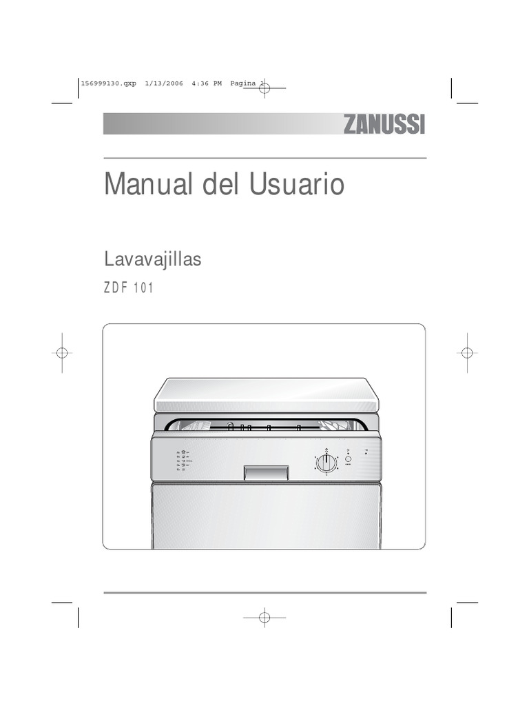 Zanussi ZDF101 Dishwasher | PDF | Lavavajillas | Agua