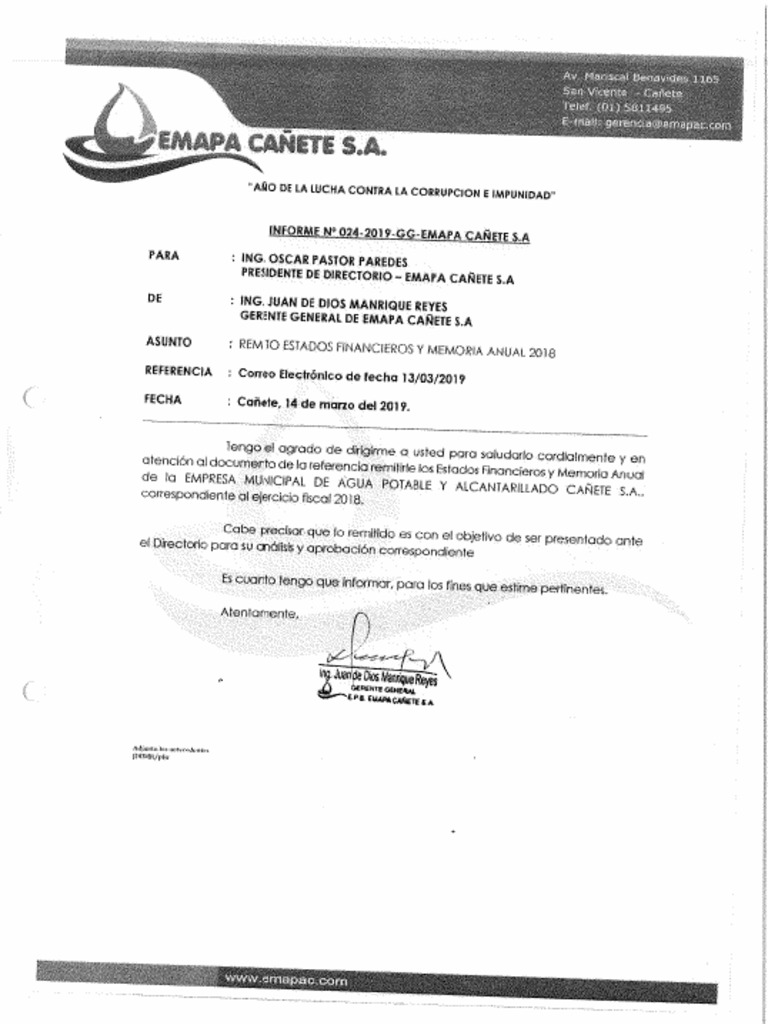 Eeff y Memoria Anual | PDF