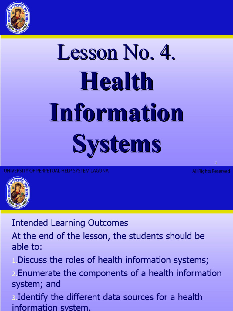 HIS Lesson 4. Health Information Systems | PDF | Health Informatics | Information