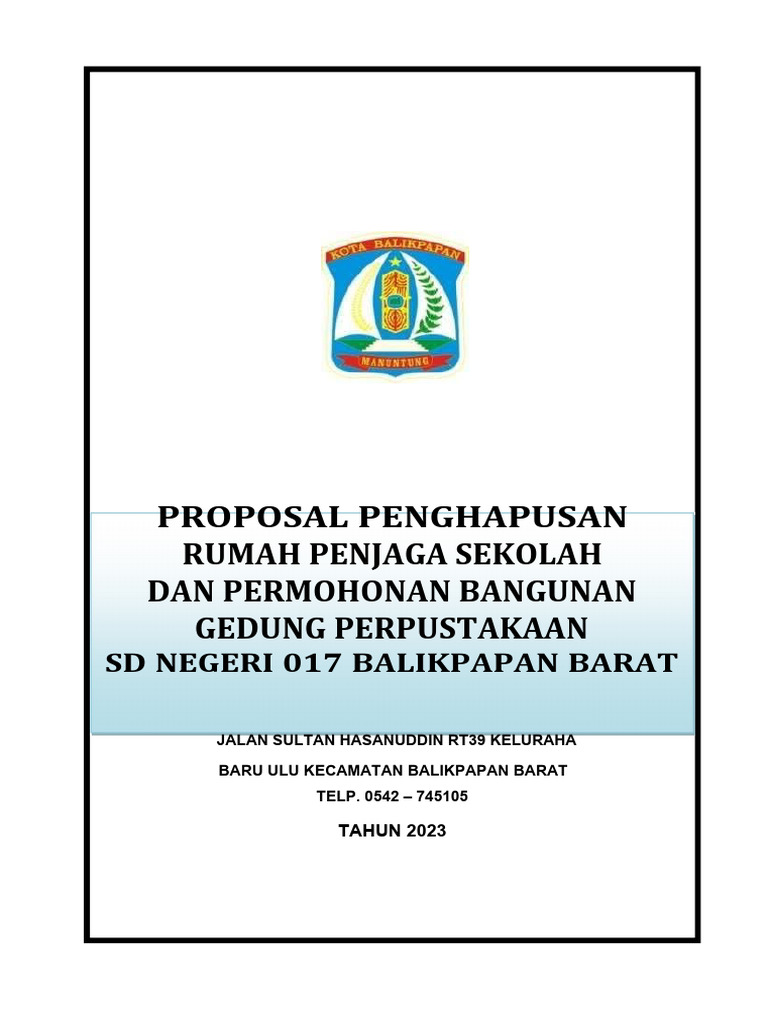 Contoh Proposal Penghapusan Barang | PDF