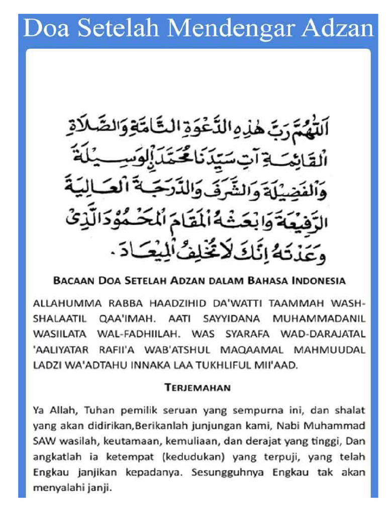 DOA SETELAH AZAN | PDF