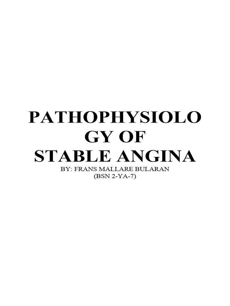 Bularan, Frans, M. - Stable Angina | PDF | Heart | Coronary Artery Disease