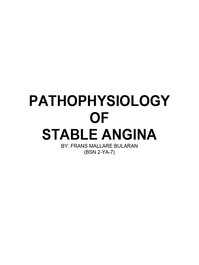 Bularan, Frans, M. - Stable Angina | PDF | Heart | Coronary Artery Disease