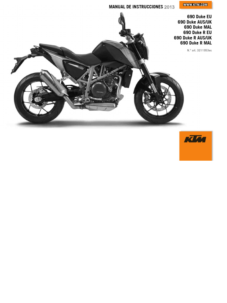manual ktm duke de instrucciones 2013 | PDF | Tornillo | Sistema de ...