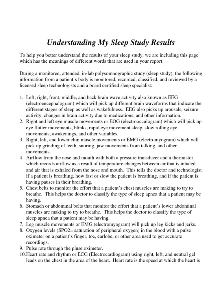 How Do IUnderstand My Sleep Study Results | PDF | Sleep | Diseases And ...