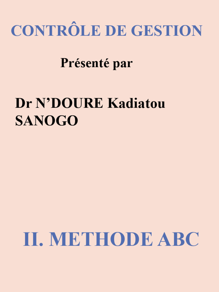 Méthode ABC en Contrôle de Gestion | PDF | Méthode scientifique | Économie