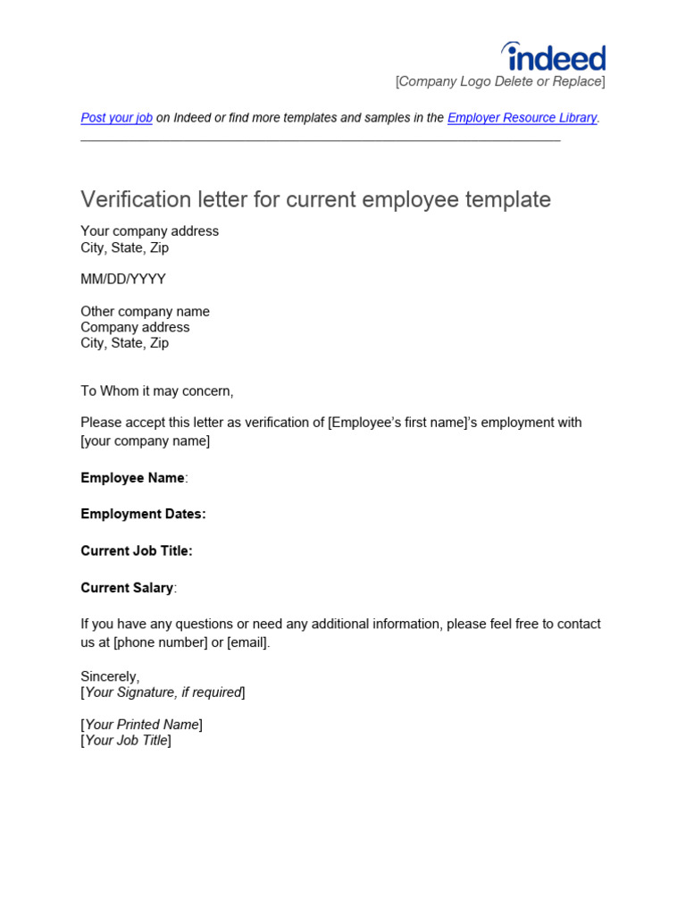 Verification Letter Templates and Samples - Indeed | PDF | Cyberspace ...