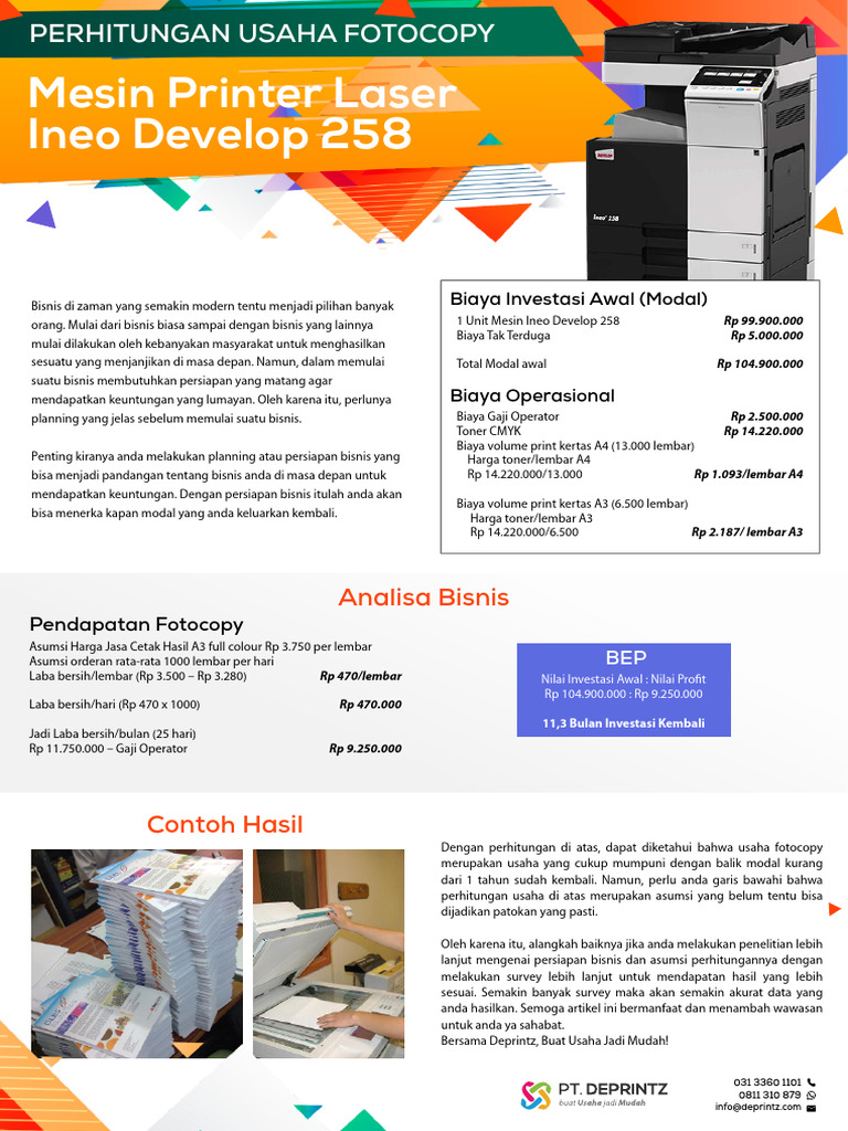 (PU) Masin Fotocopy Ineo Develop 258 | PDF | Bisnis