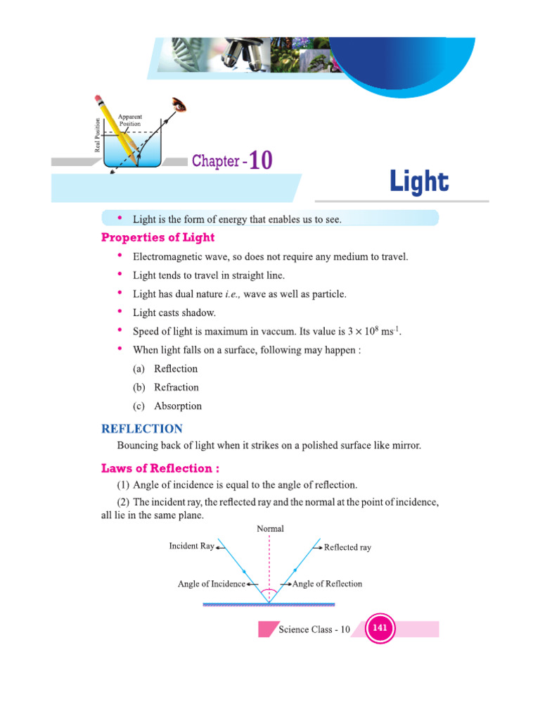Ch-9 Light Reflection & Refraction | PDF | Reflection (Physics) | Optics