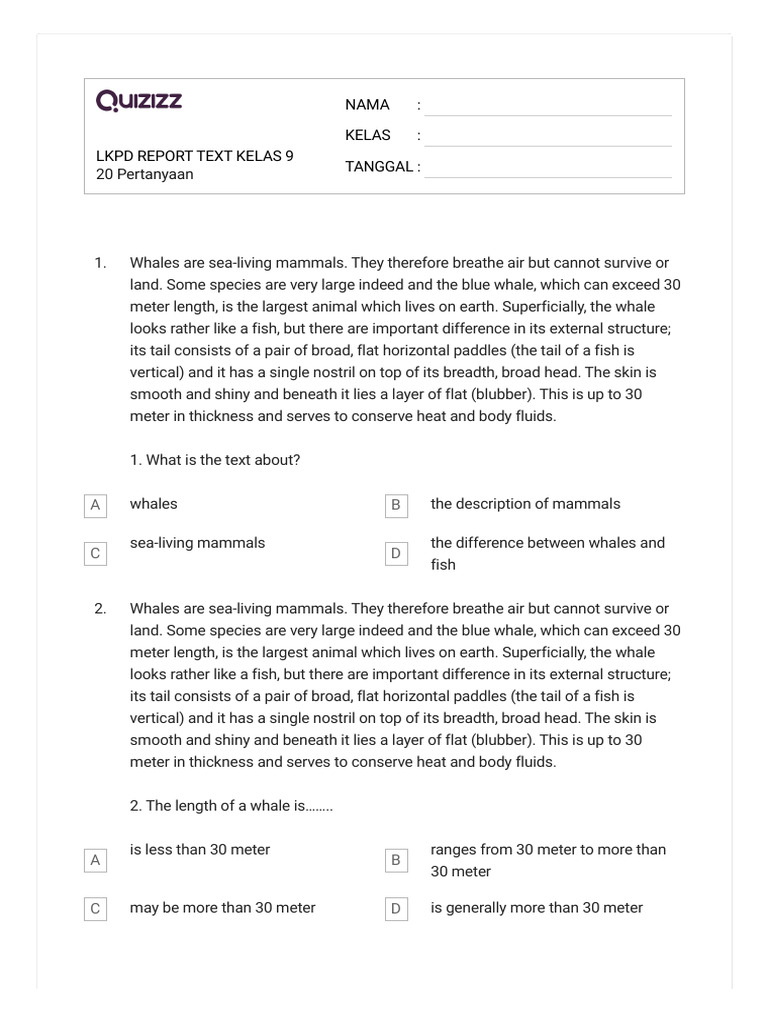 Report Text Kelas 9 | PDF | Elephant | Gold